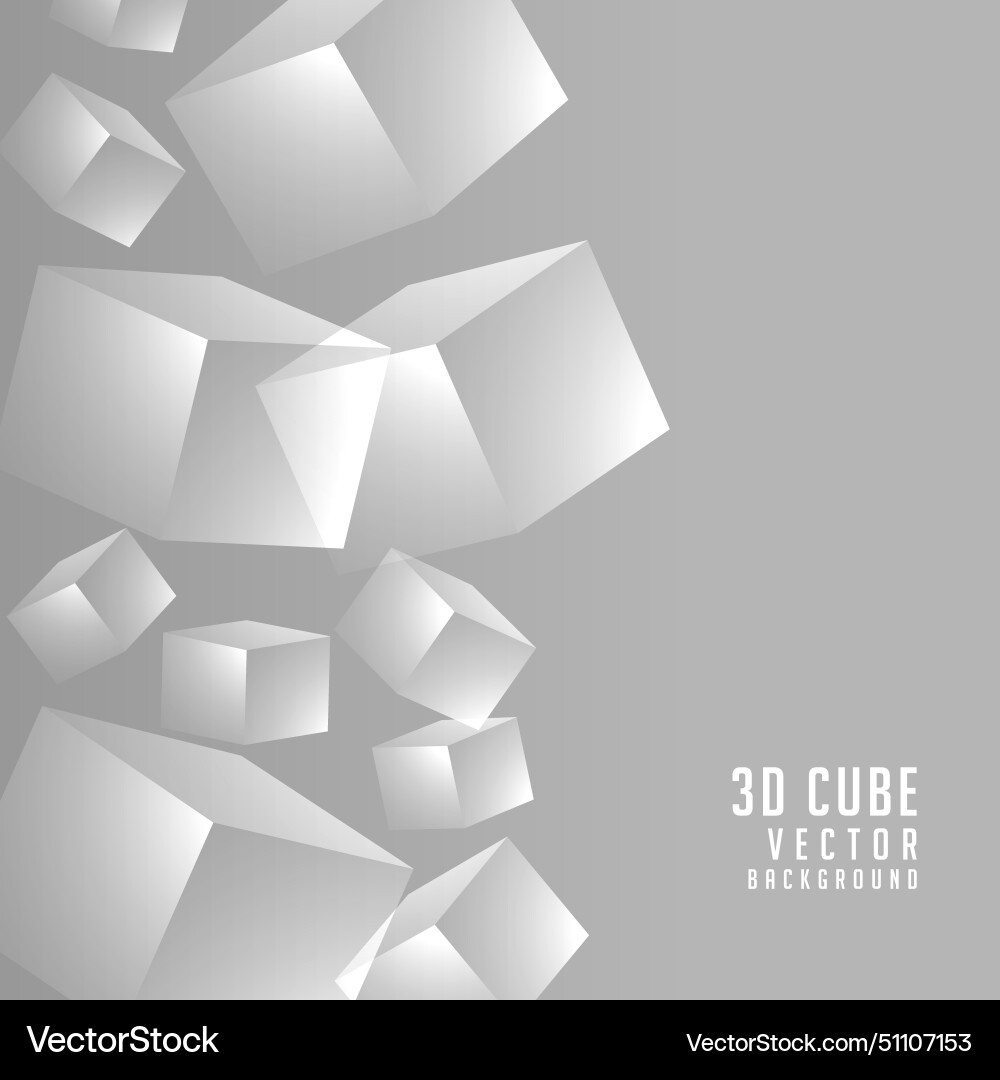 Abstract 3d cuboid solid block geometric Vector Image