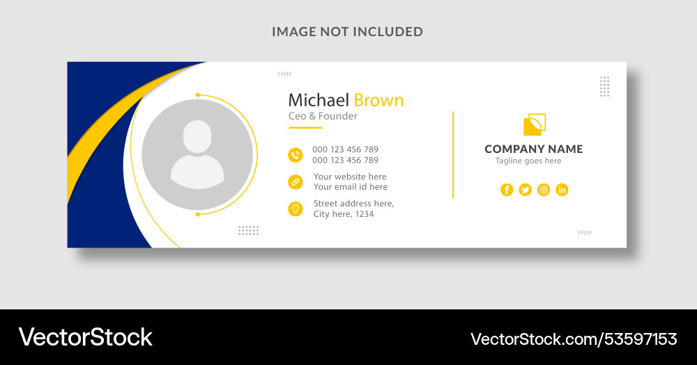 Business professional email signature template Vector Image
