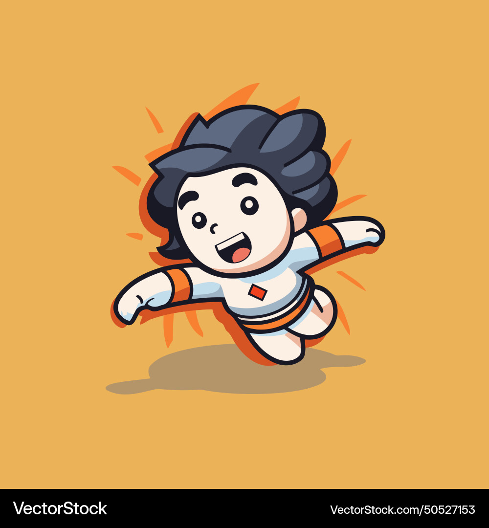 Cute superhero cartoon character design Royalty Free Vector