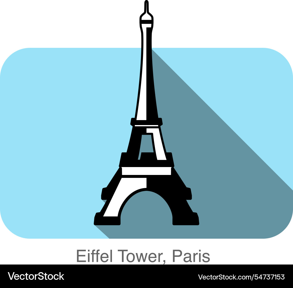 Eiffel tower paris famous landmark flat icon Vector Image