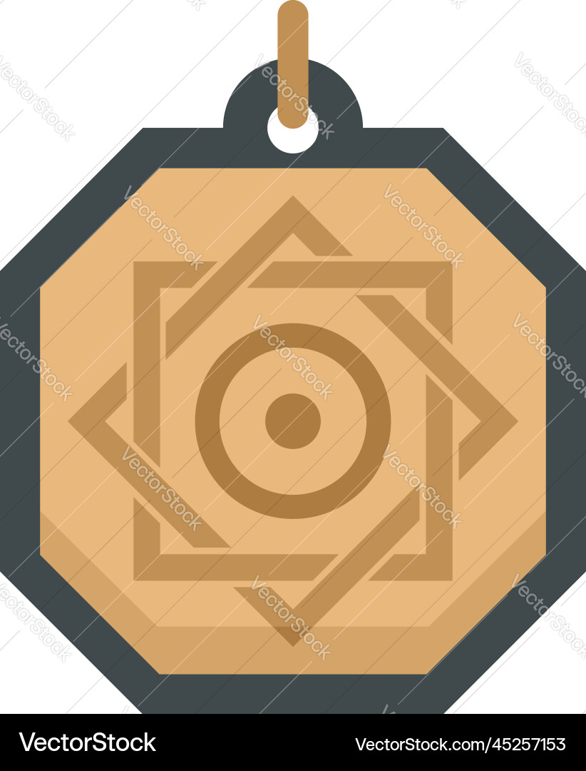 Hand amulet icon flat greek Royalty Free Vector Image