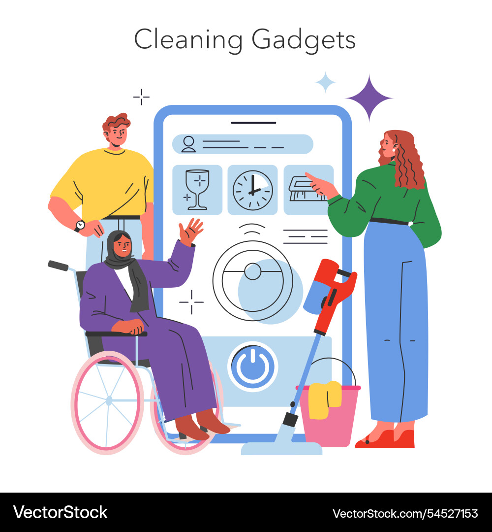 House cleaning flat Royalty Free Vector Image - VectorStock