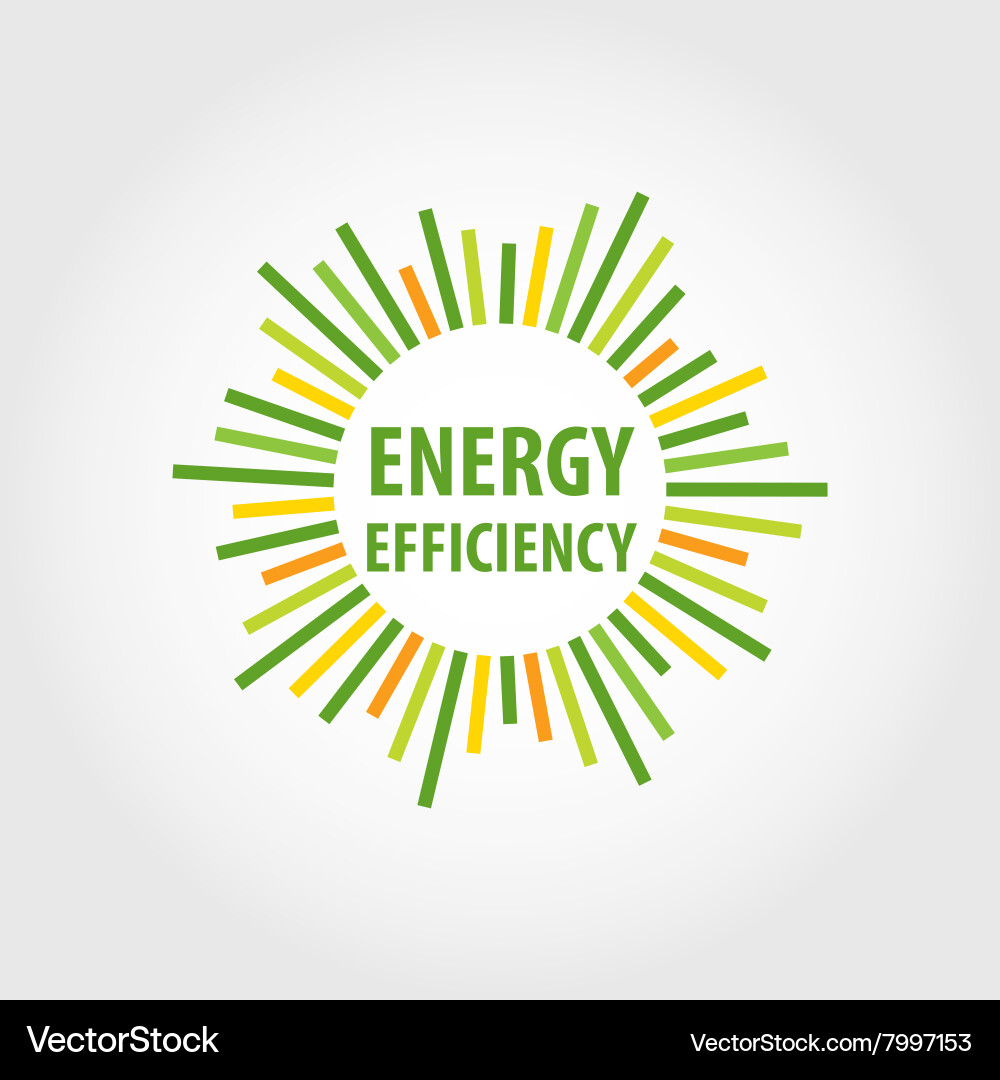 Logo energy efficiency eco sun Royalty Free Vector Image