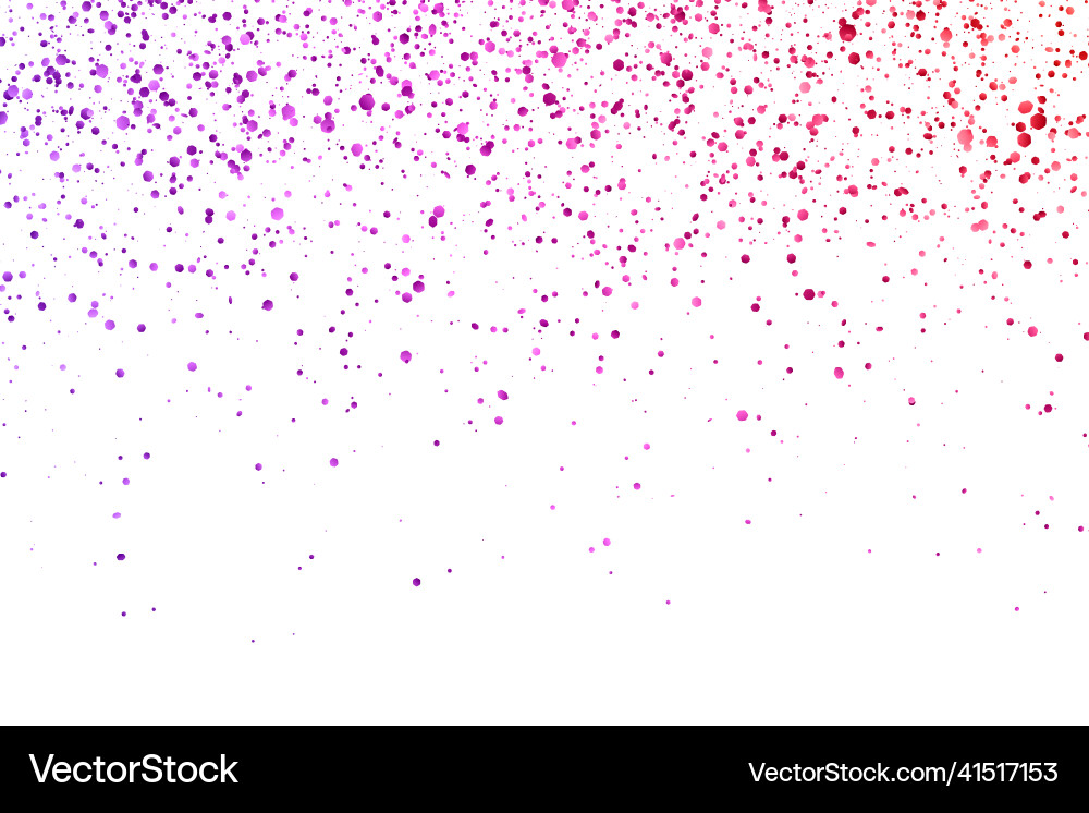 Red purple glitter falling confetti on white Vector Image