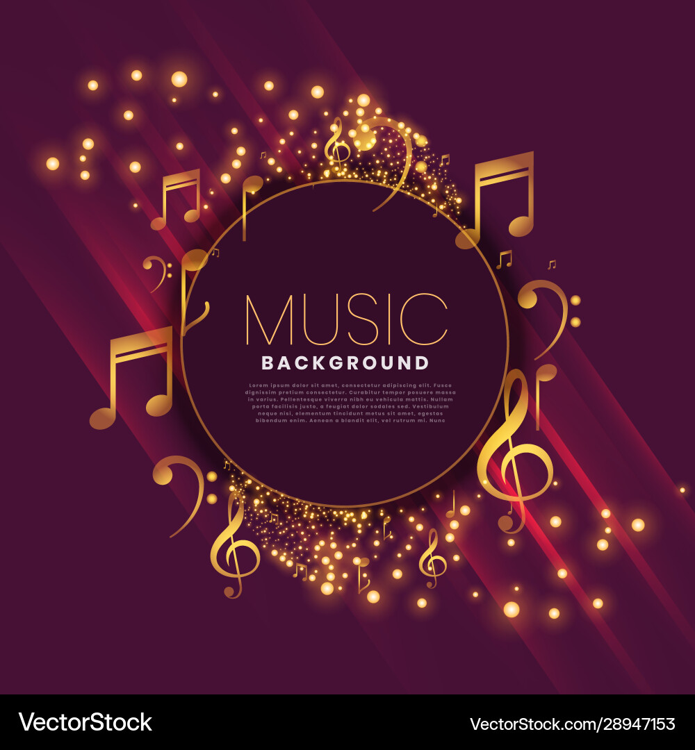 Sparkling Music Background with Notes Royalty Free Vector