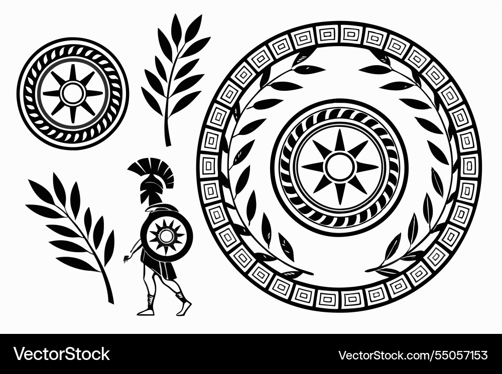 Timeless monochrome ancient greek award Royalty Free Vector