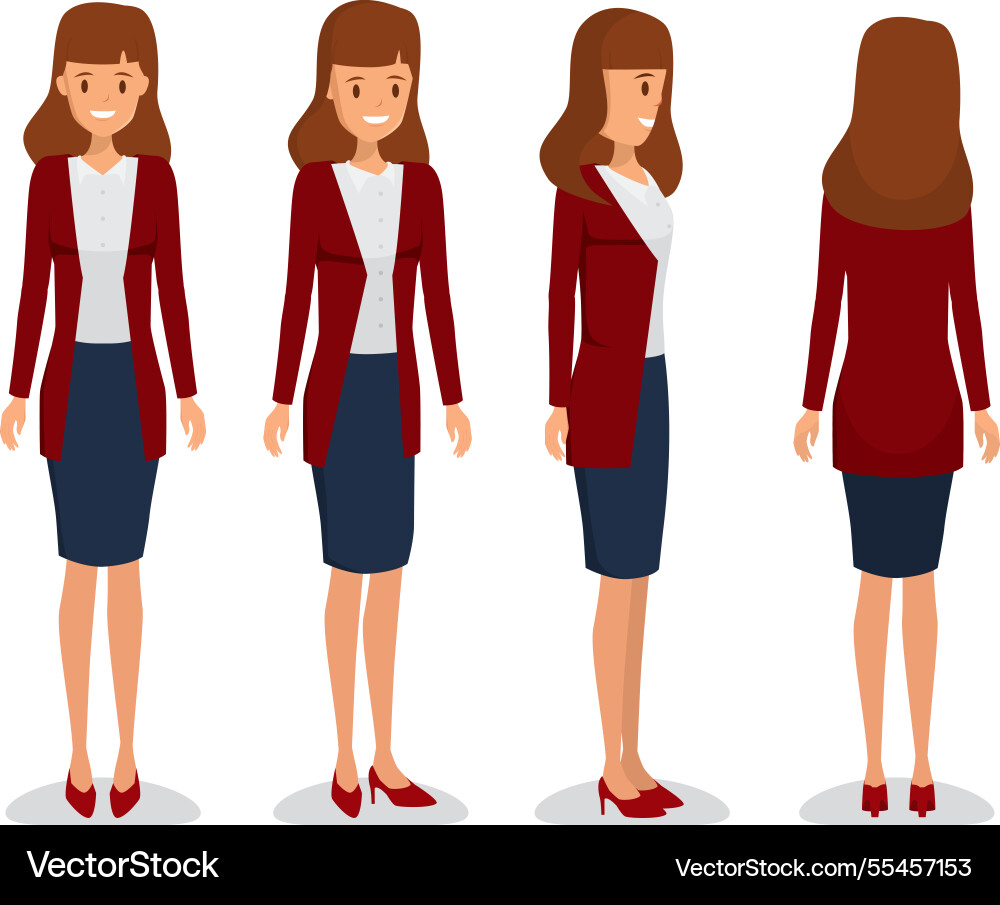 Woman character constructor for different view Vector Image
