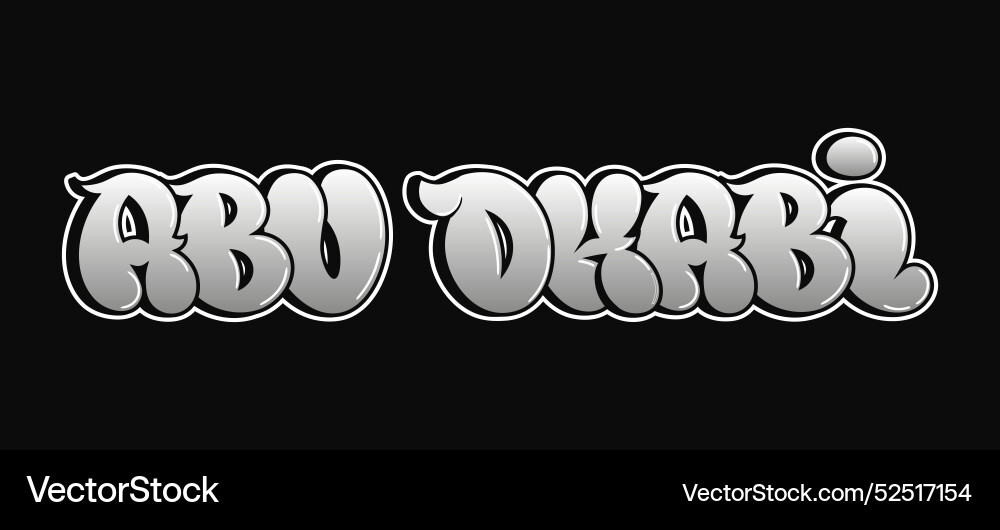 Abu dhabi - single word letters graffiti style Vector Image