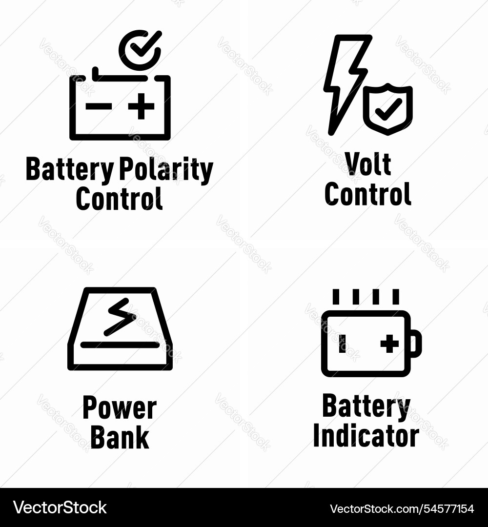 Battery polarity control volt power bank Vector Image