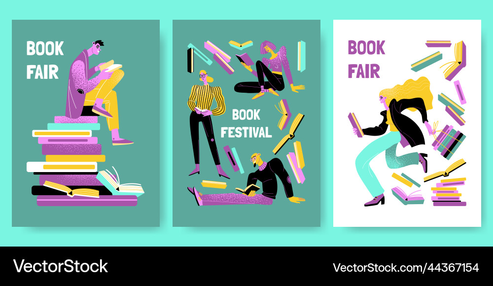 Book Fair Flyer Templates Royalty Free Vector Image