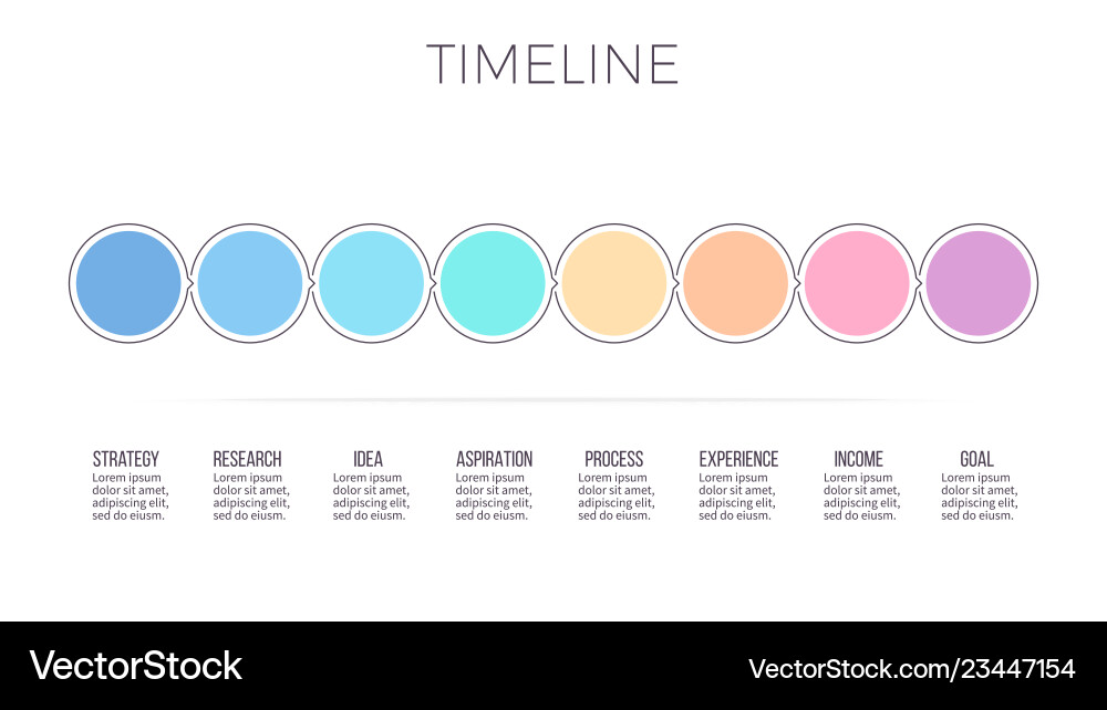 Business infographics timeline with 8 steps Vector Image