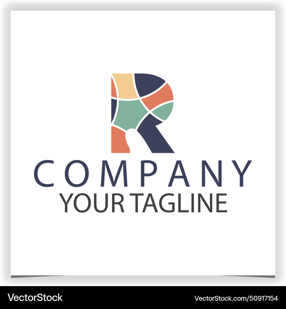 Colorful letter r template design Royalty Free Vector Image