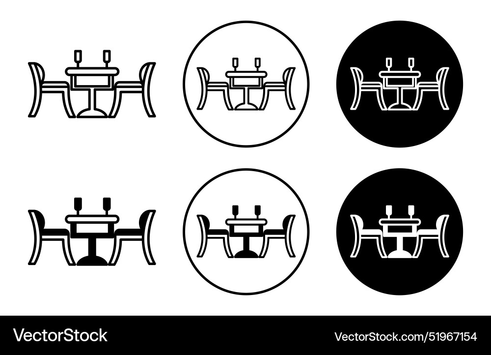 Dining table icon mark set symbol for web Vector Image