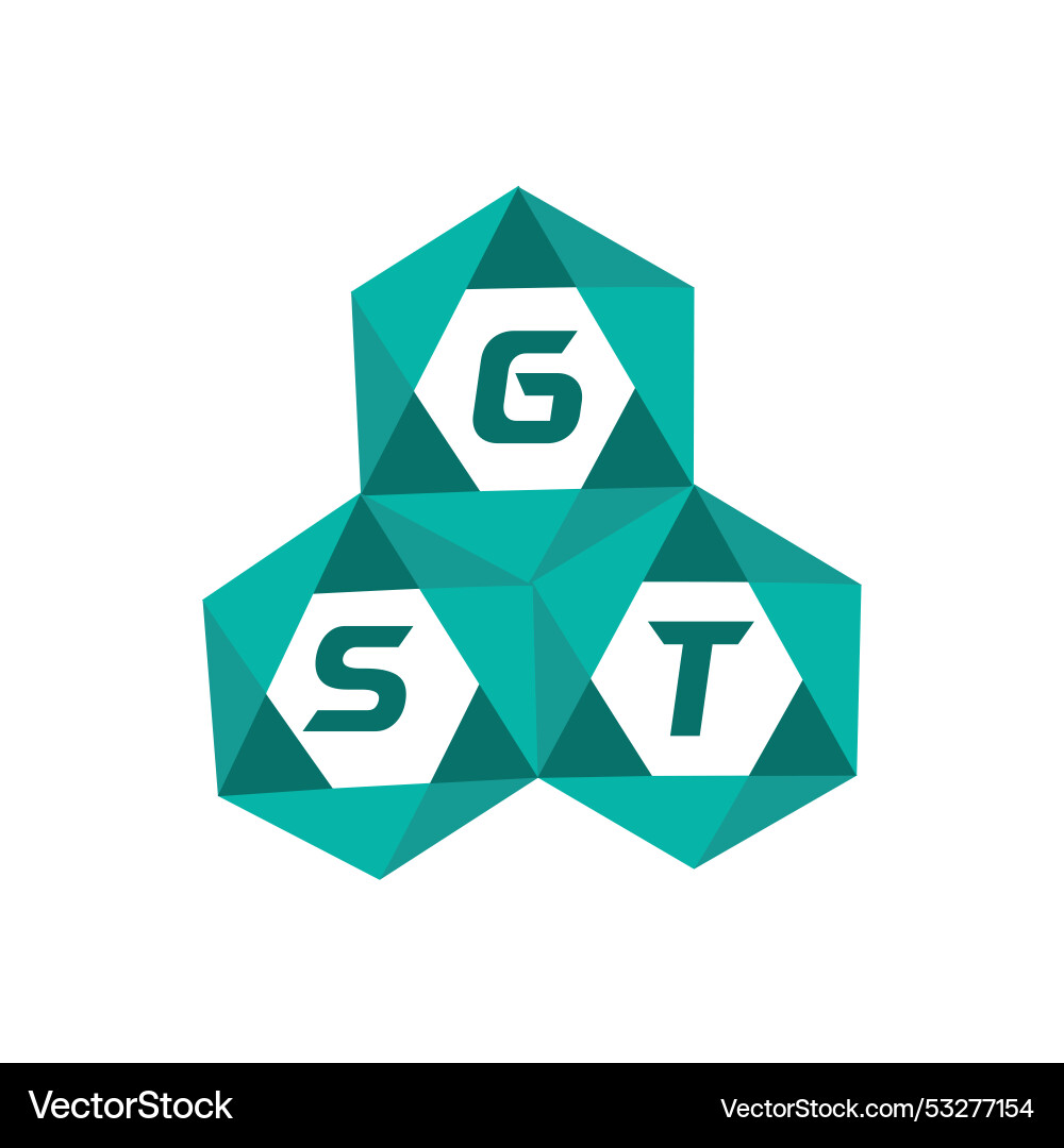 Gst creative minimalist letter logo unique Vector Image