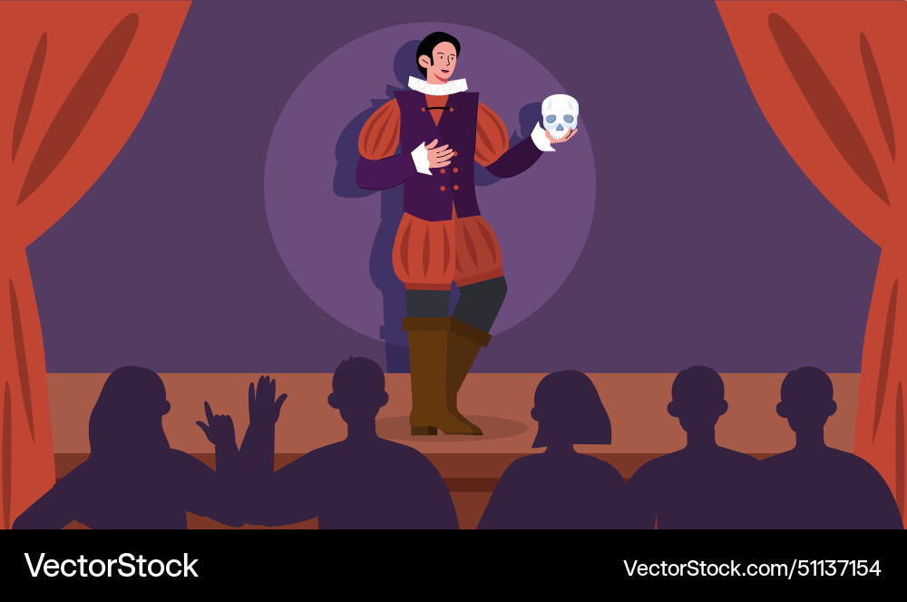 Hamlet at scene Royalty Free Vector Image - VectorStock