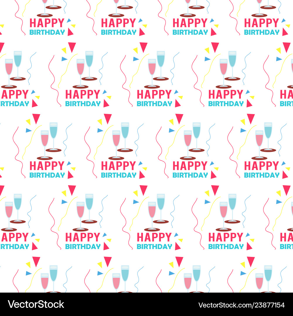 Happy birthday pattern background Royalty Free Vector Image