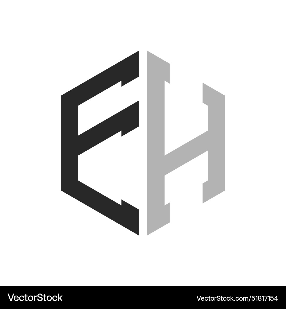 Modern unique hexagon letter eh logo design Vector Image