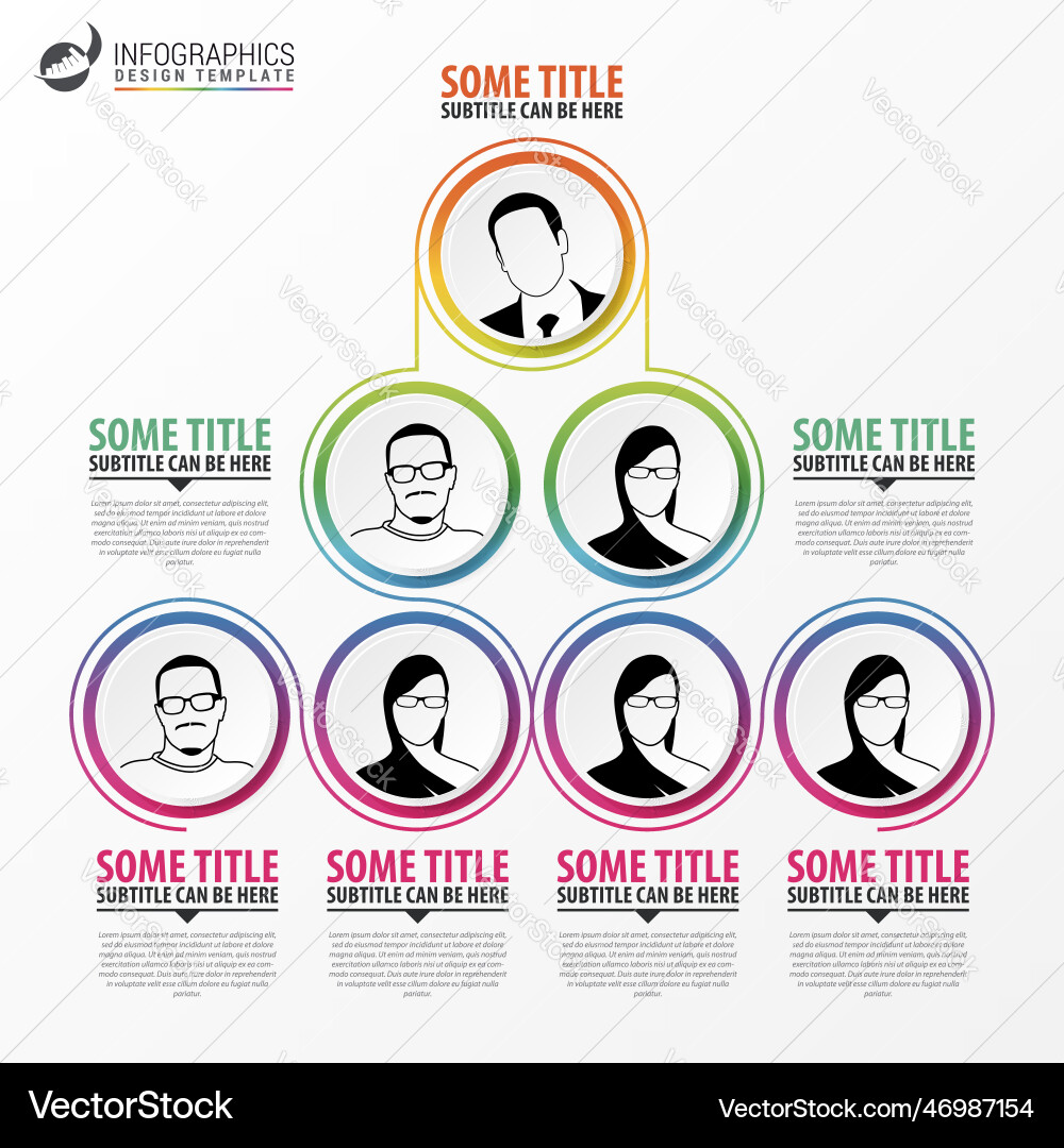 Organization chart infographics design Royalty Free Vector