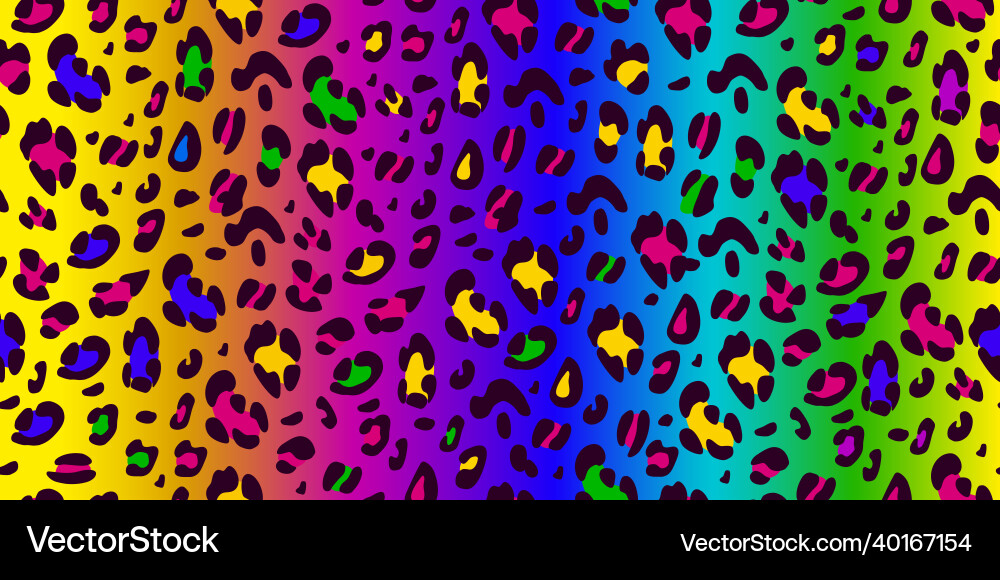 Rainbow leopard seamless pattern animalistic Vector Image