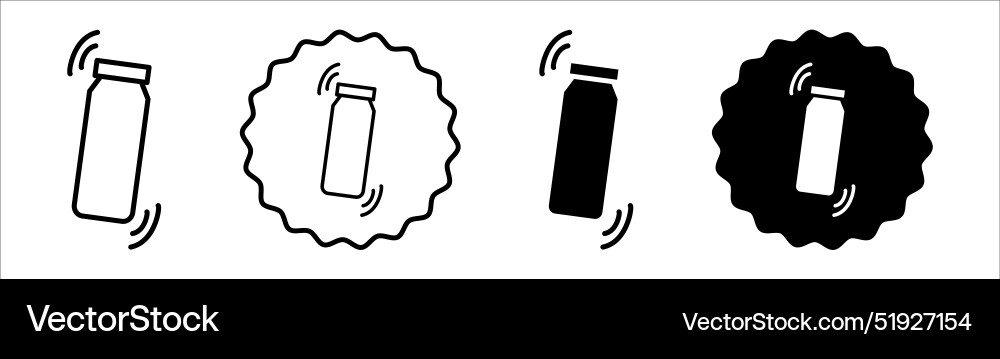 Shake well icon symbol set collection shake well Vector Image