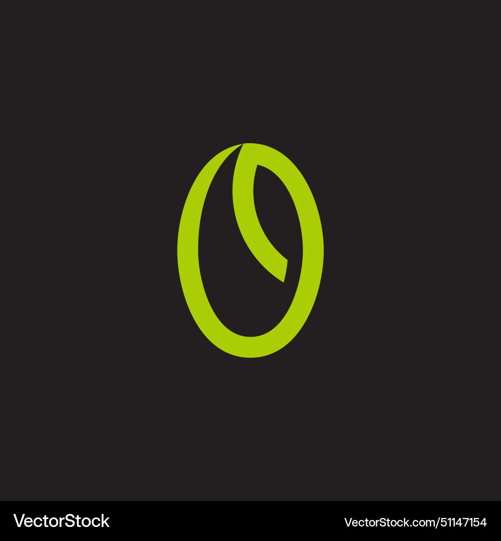 Simple seed green bean symbol logo Royalty Free Vector Image