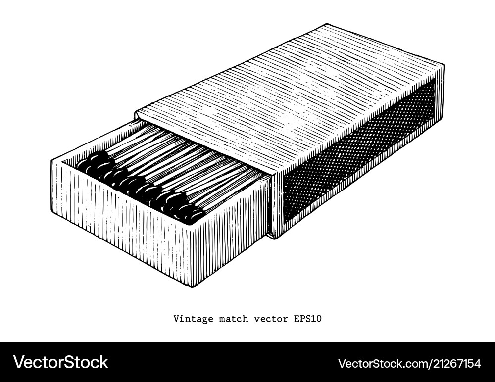 Vintage match hand drawing clip art Royalty Free Vector