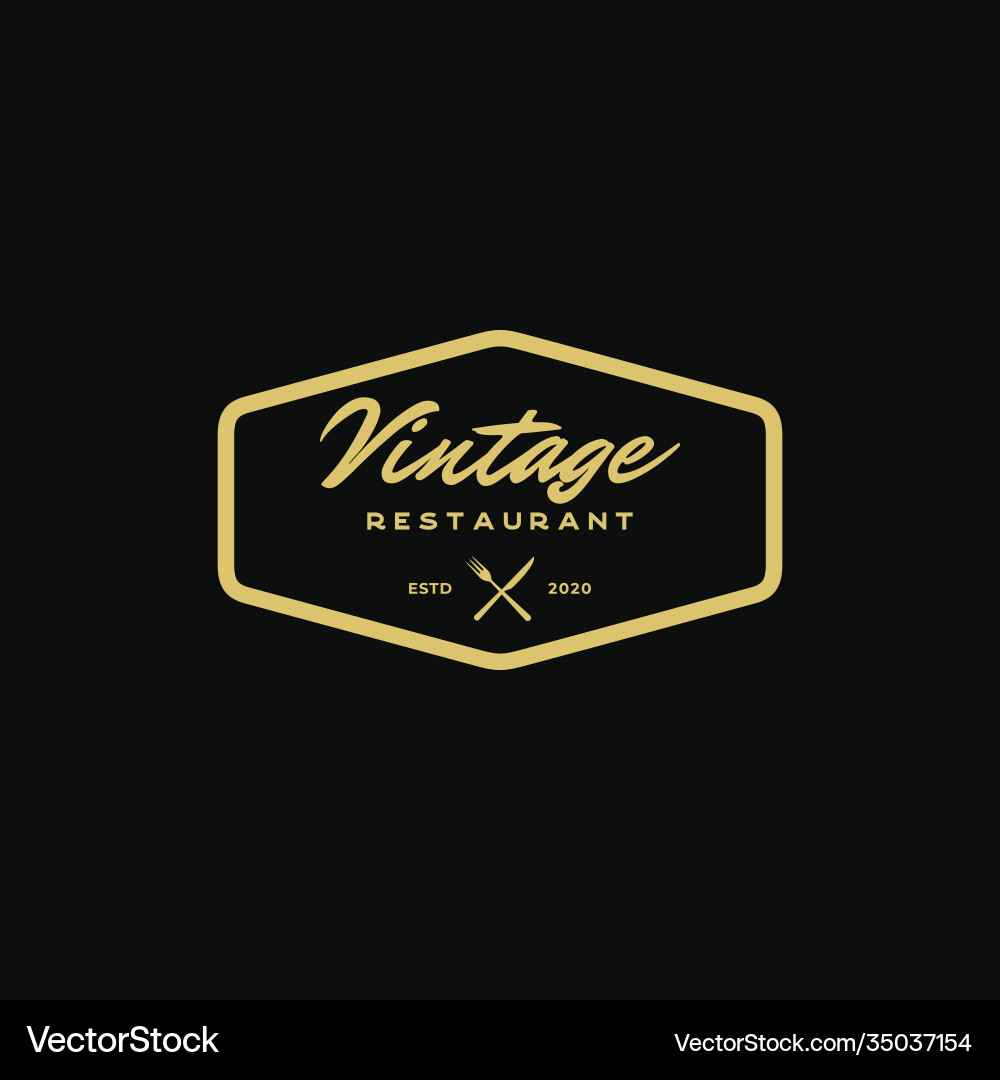 Vintage retro restaurant bar bistro logo design Vector Image
