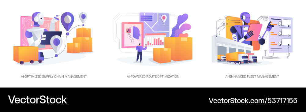 Ai in transportation and logistics abstract Vector Image