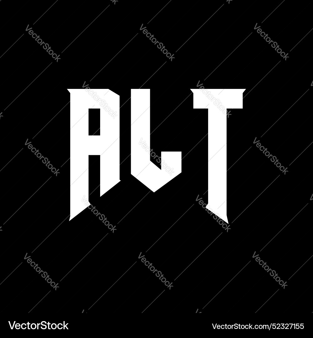 Alt letter logo design for technology company Vector Image