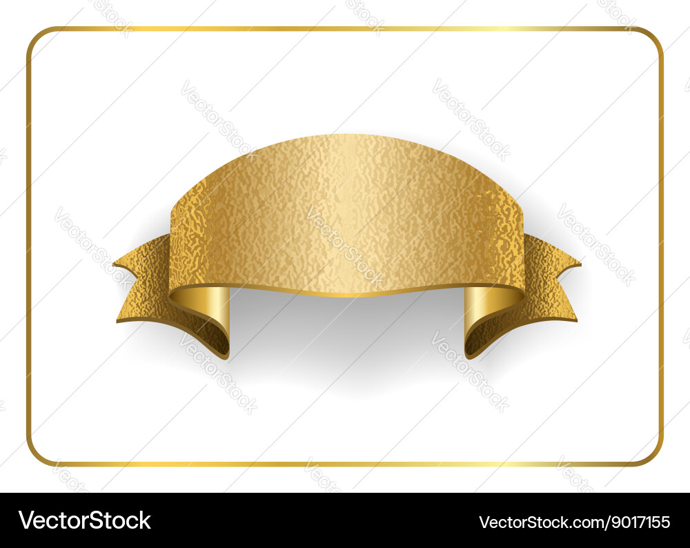 Gold ribbon foil on white Royalty Free Vector Image