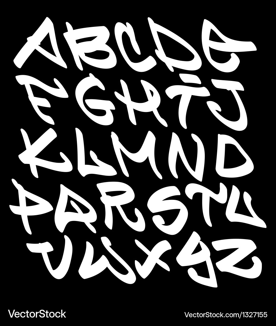 Hip Hop Graffiti Alphabet Premium Vector | Dripping Graffiti Alphabets