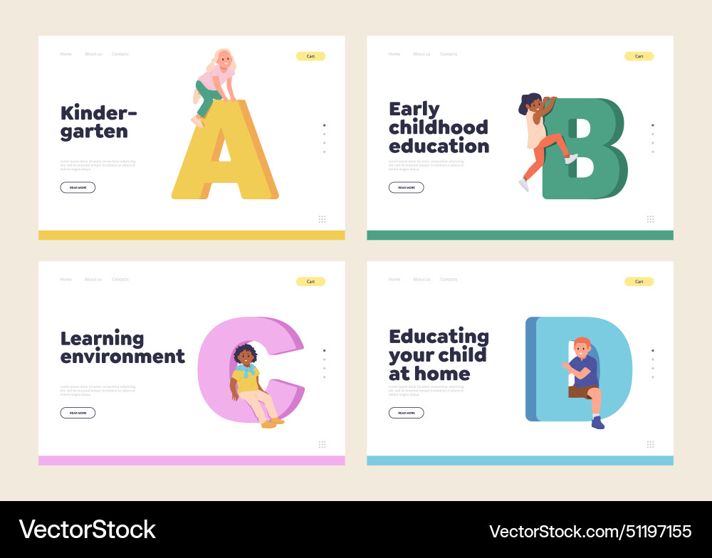 Kindergarten early learning and homeschooling Vector Image