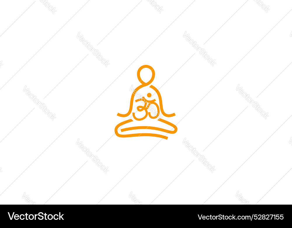 Logo people meditation minimalist modern Vector Image