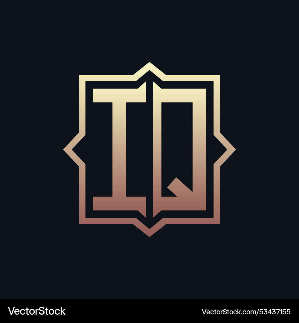 Luxury initial iq monogram logo design elegant Vector Image