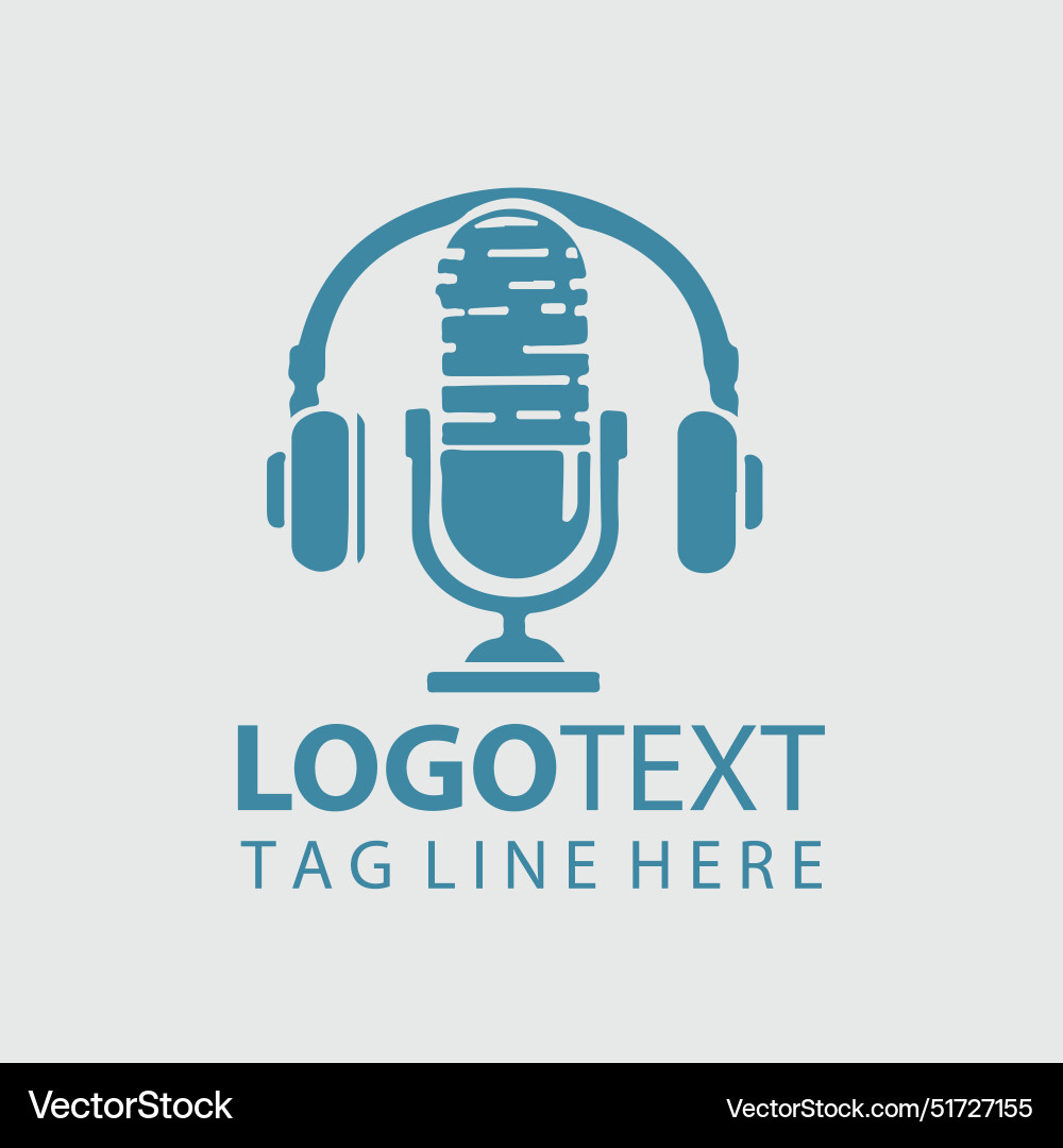 Pod cast music logo Royalty Free Vector Image - VectorStock