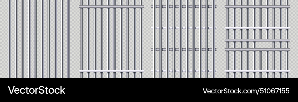 Prison bars metal jail security grid detention Vector Image