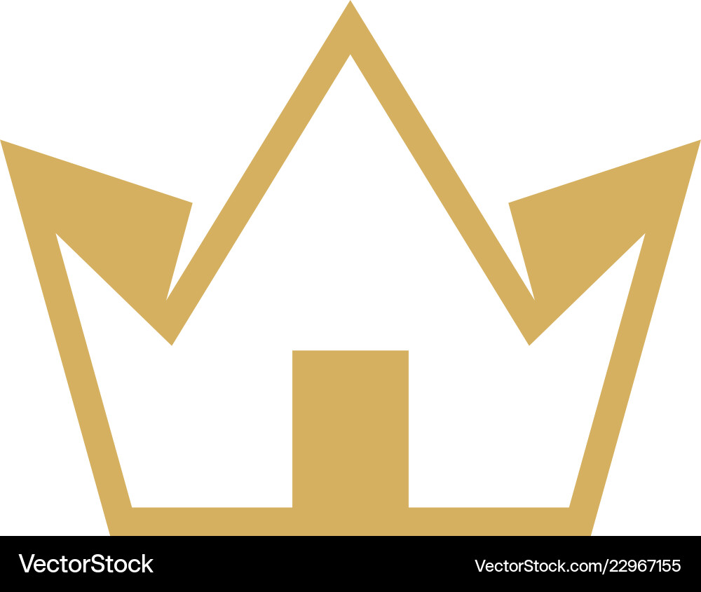 Royal House Logo - Crown & Building Royalty Free Vector