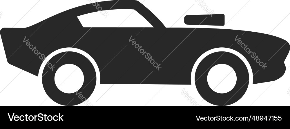 Simple muscle car silhouette icon Royalty Free Vector Image