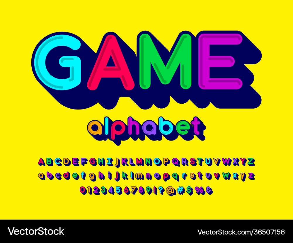 Colorful font Royalty Free Vector Image - VectorStock