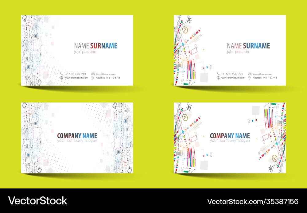 Creative double-sided business card template Vector Image
