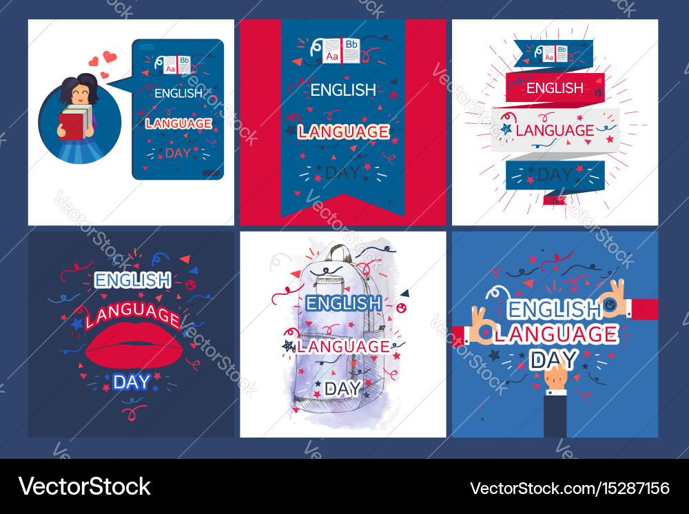 English language day banner Royalty Free Vector Image