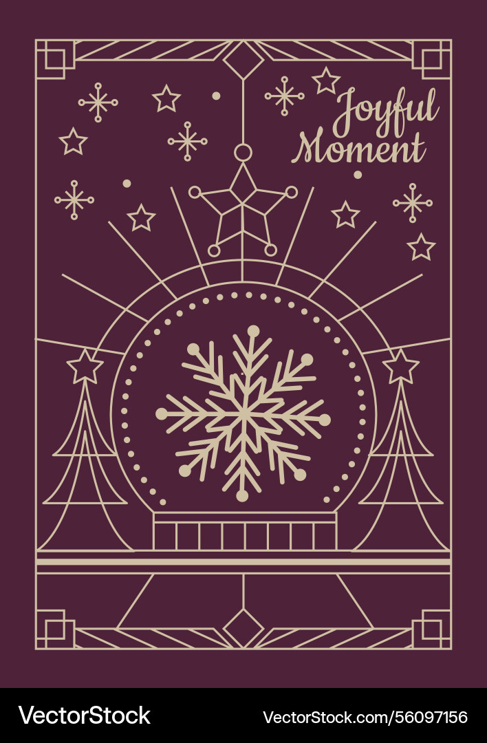 Festive elegant christmas line style greeting Vector Image