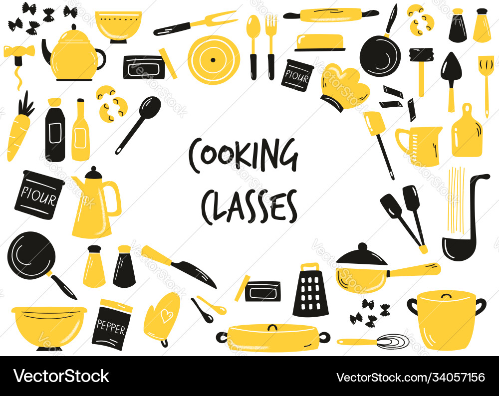 Hand Drawn Cooking Background Royalty Free Vector Image