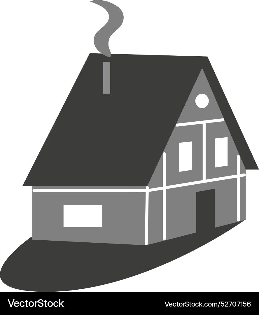 House in black and white Royalty Free Vector Image