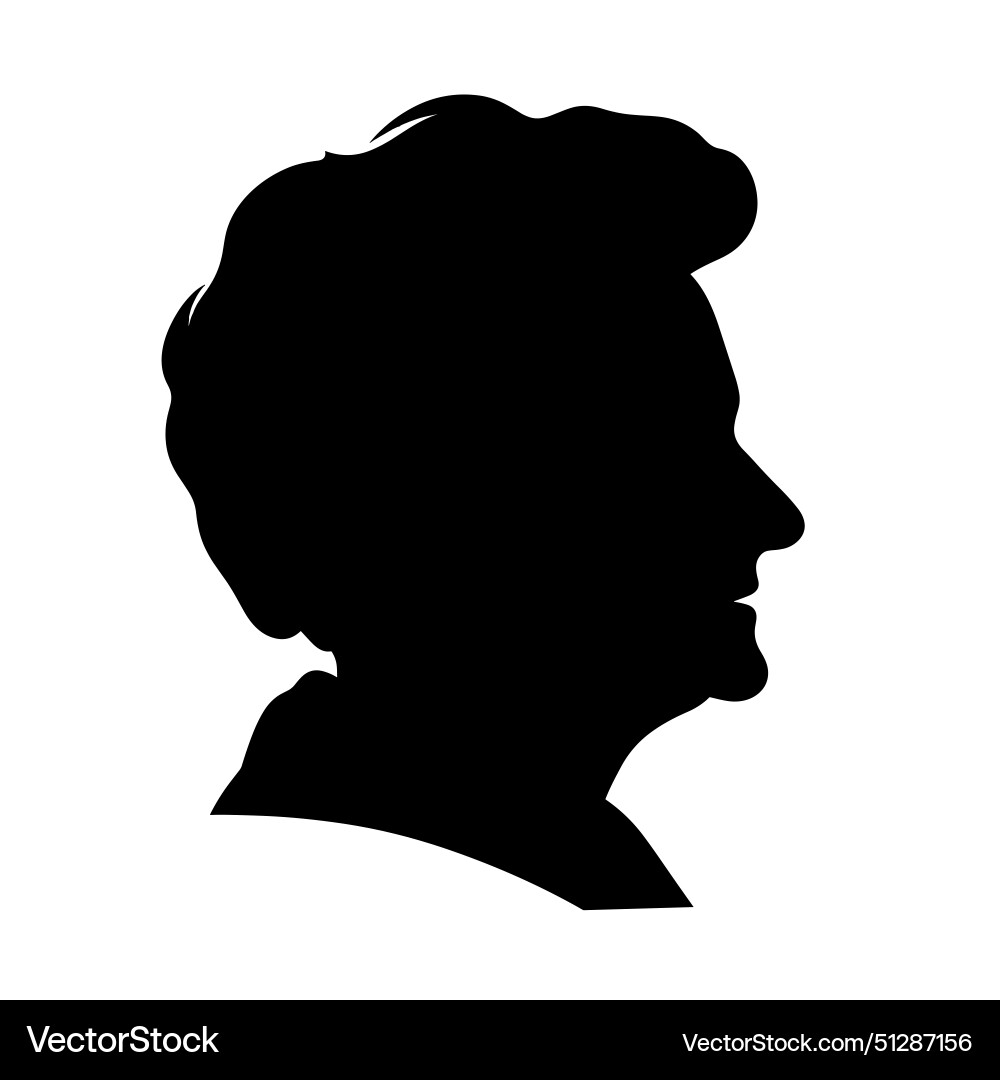 Mature woman profile silhouette with classic Vector Image