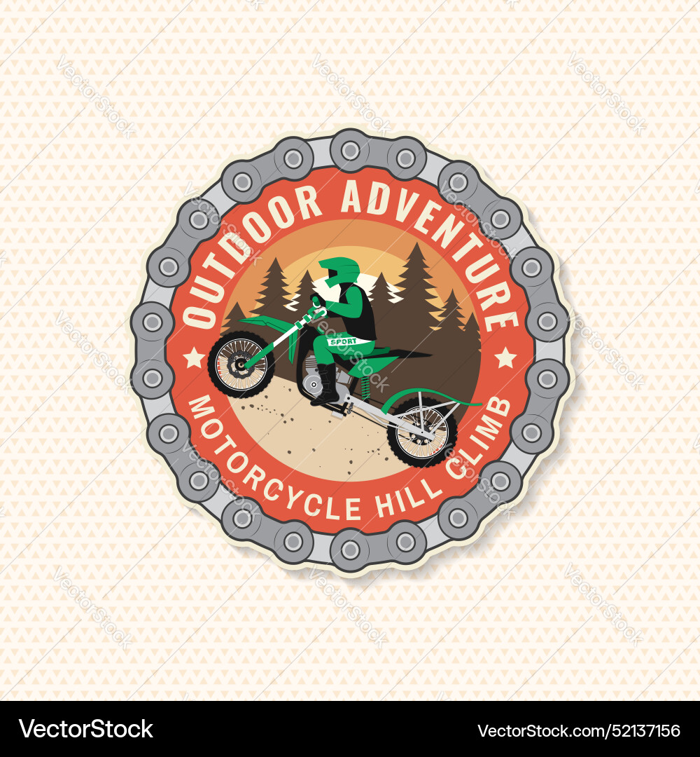 Motorcycle hill climb sticker sport patch Vector Image