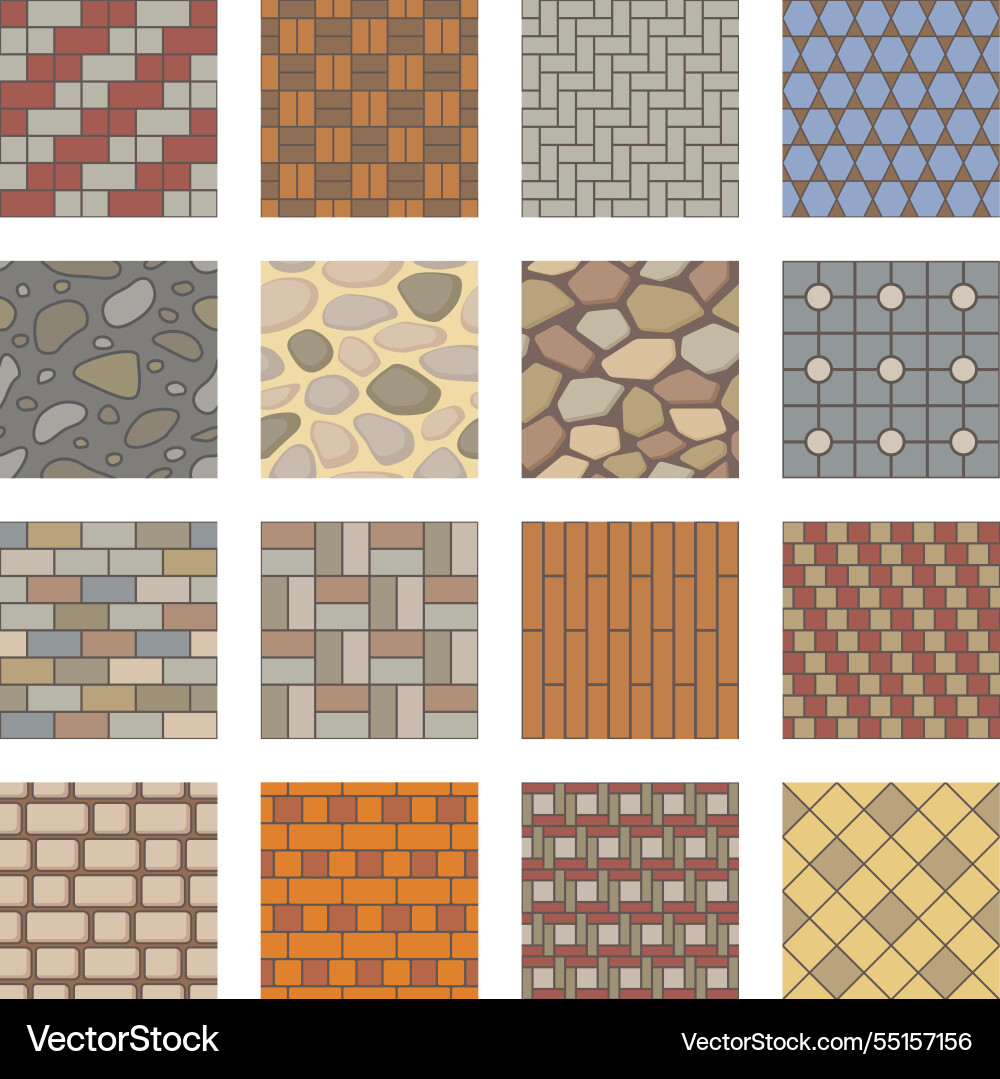 Paving stones seamless pattern city street Vector Image