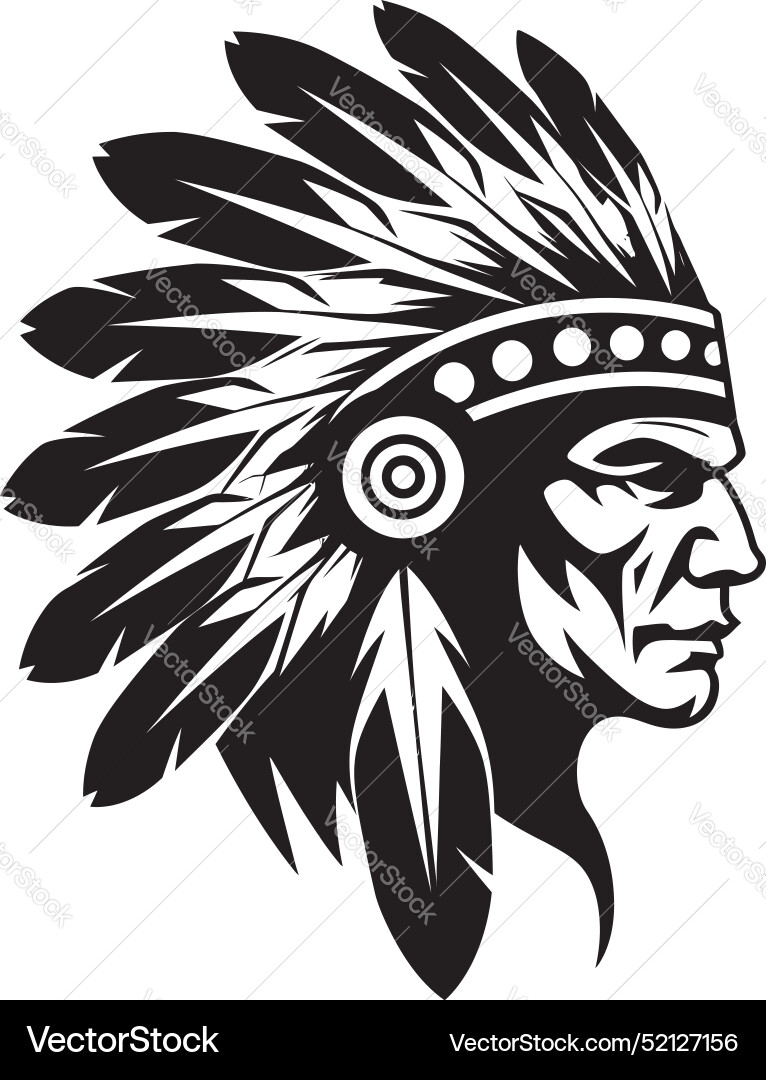 Silent sentinel tribal logo tribal warrior apache Vector Image