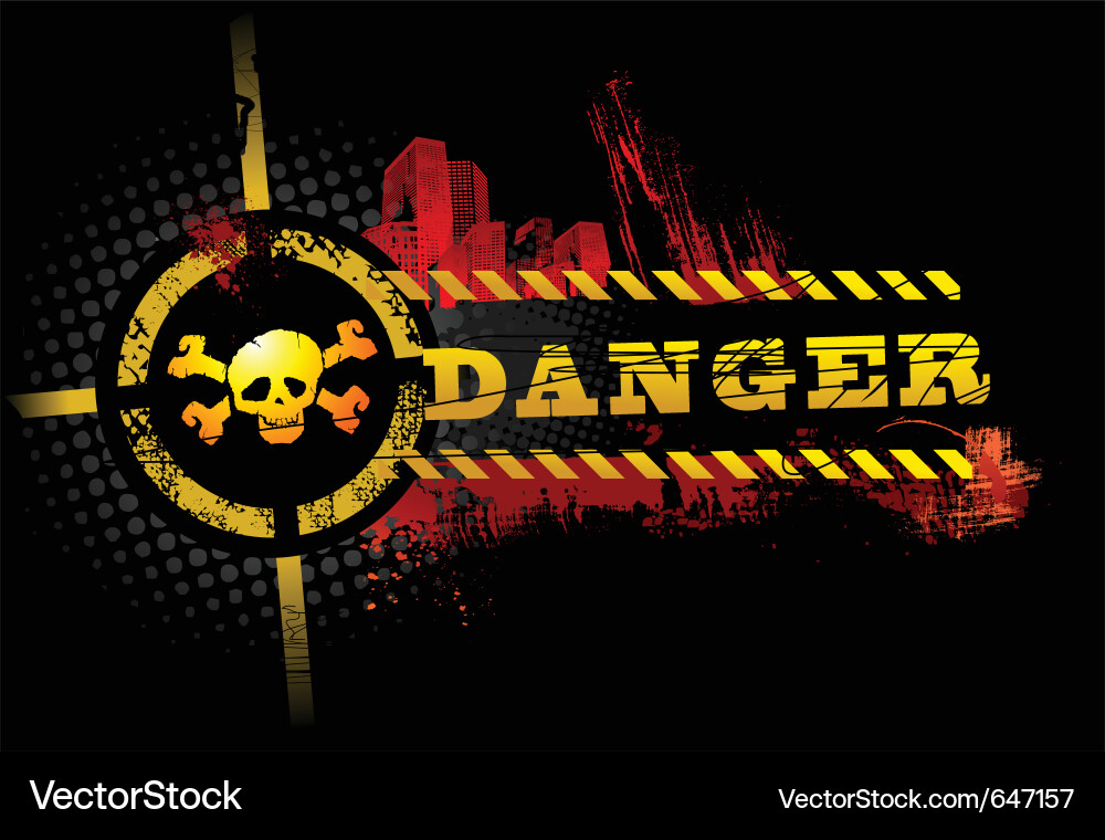Black urban grunge danger skull detailed Vector Image