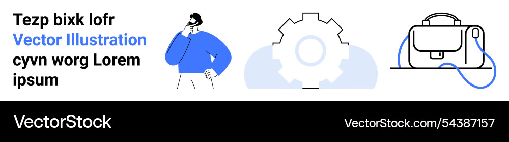 Business professional thinking gear and Royalty Free Vector